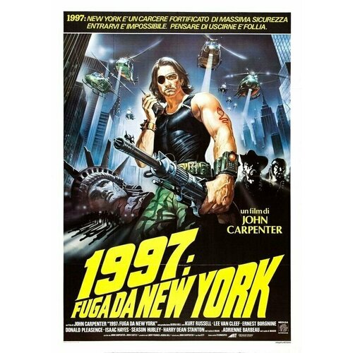 Плакат, постер на холсте Побег из Нью-Йорка (Escape from New York), Джон Карпентер. Размер 21 х 30 см
