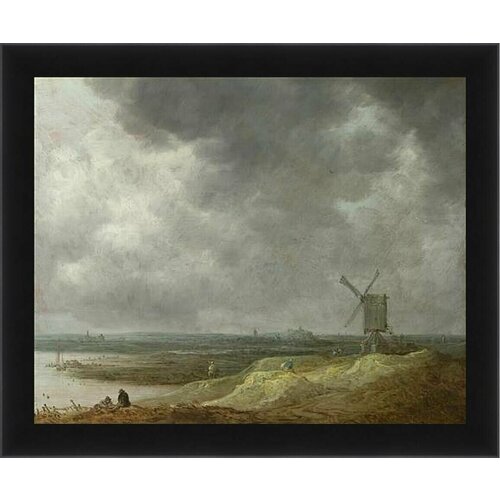 Плакат, постер на холсте A Windmill by a River. Ян ван Гойен. Размер 30 х 42 см