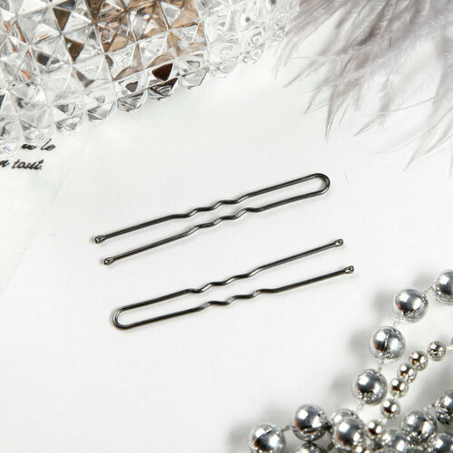 Шпильки для волос "Классик" (набор 10 шт) 5 см, серебро (комплект из 100 шт)