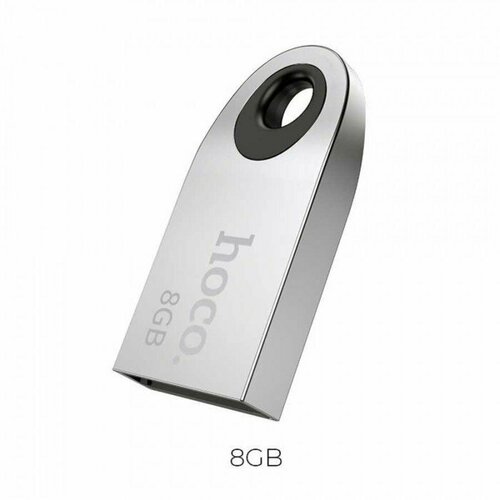 Флешка Hoco UD9 Insightful, 8 Гб, USB2.0, чт до 25 Мб/с, зап до 10 Мб/с, металл, серая (комплект из 3 шт)