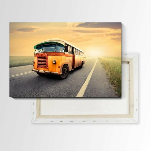 Картина на холсте - "Ретро автобус" размер 60-40 см