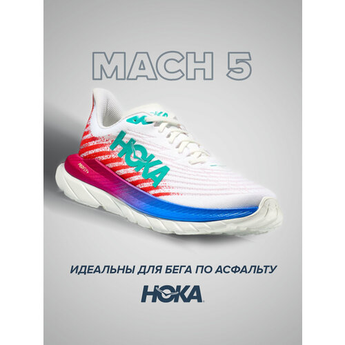 Кроссовки HOKA, полнота B, размер US9B/UK7.5/EU41 1/3/JPN26, белый, красный