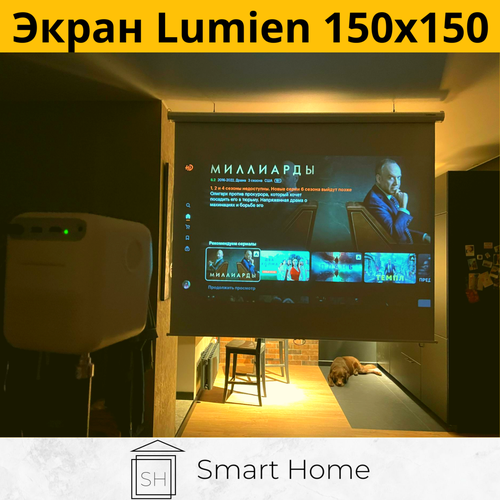 Рулонный без рамочный экран Lumien 150x150 см