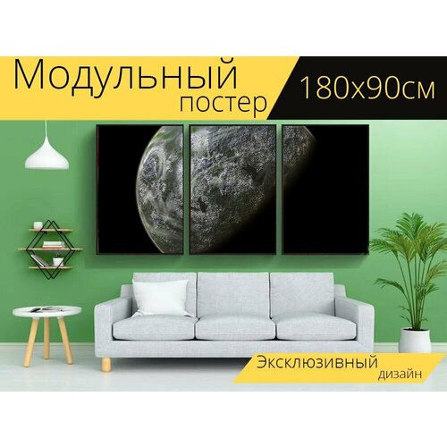Модульный постер "Планета, пространство, астрономия" 180 x 90 см. для интерьера