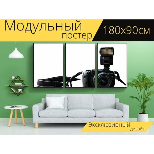 Модульный постер "Камера, камеры, фотография" 180 x 90 см. для интерьера