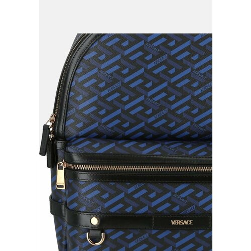 Рюкзак Versace 1A01444, фактура зернистая, тиснение, синий, черный