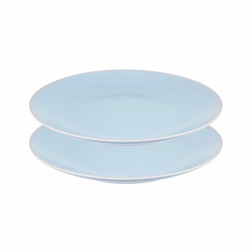 Набор LaRedoute Набор обеденных тарелок Simplicity 26 см 2 шт единый размер синий