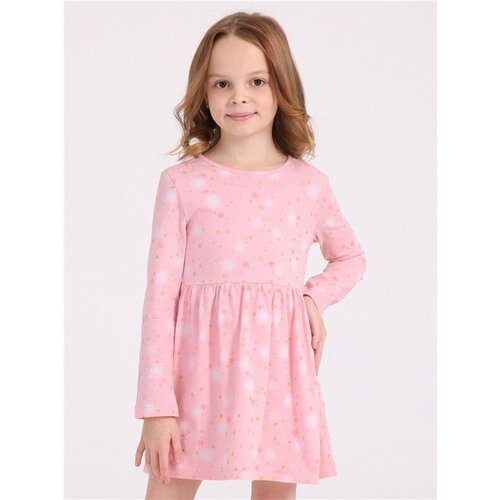Платье Апрель, размер 60-116, белый, розовый