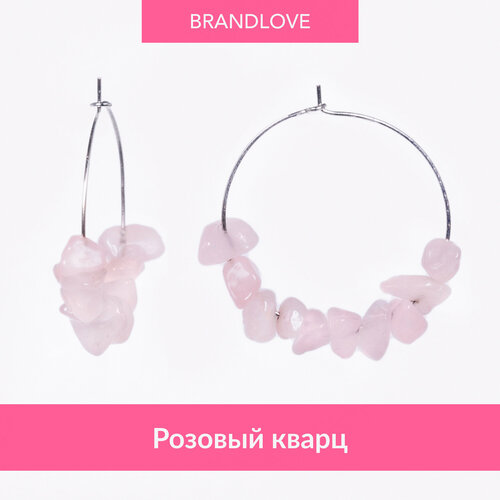 Серьги конго BL Jewelry Crumble, гранат, коралл, амазонит, лабрадорит, нефрит, янтарь, яшма, цитрин, тигровый глаз, горный хрусталь, кварц, лазурит, говлит, авантюрин, перламутр, розовый