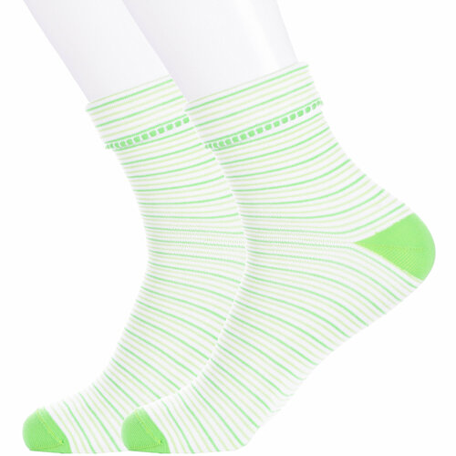 Носки LorenzLine 2 пары, размер 20-22, зеленый, белый