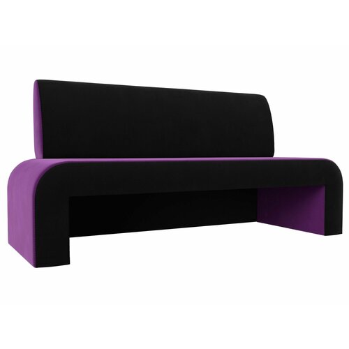 Кухонный прямой диван Кармен, Микровельвет фиолетовый и черный