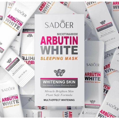 Осветляющая ночная маска для лица с арбутином Sadoer Nicotinamide Arbutin White Sleeping 20x4ml Mask