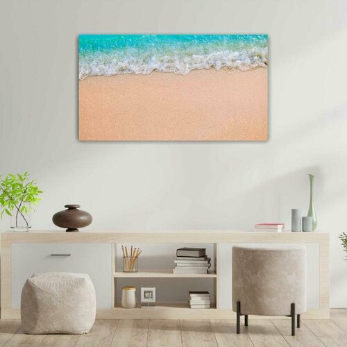 Картина на холсте 60x110 LinxOne "Песок море sea summer волны" интерьерная для дома / на стену / на кухню / с подрамником