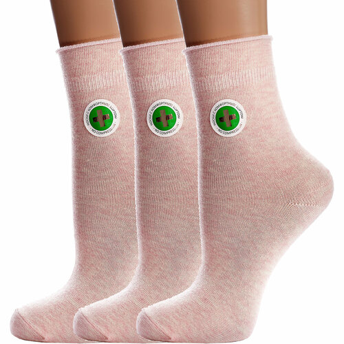 Носки PARA socks, 3 пары, размер 25, розовый