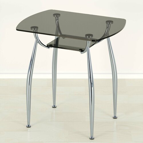 Стеклянный стол Вокал 32 серый/хром (1000х600)