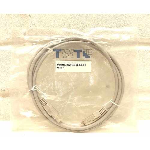 Патч-корд TWT utp cat 5e 1,5м серый