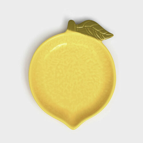 Керамика ручной работы Тарелка керамическая "Лимон", желтая, 20 см, 1 сорт, Иран