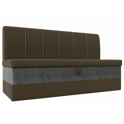 Кухонный диван-кровать Энигма, Рогожка коричневая и серая