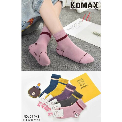 Носки Детские носки "KOMAX", 5 пар, размер 1-4, серебряный, черный