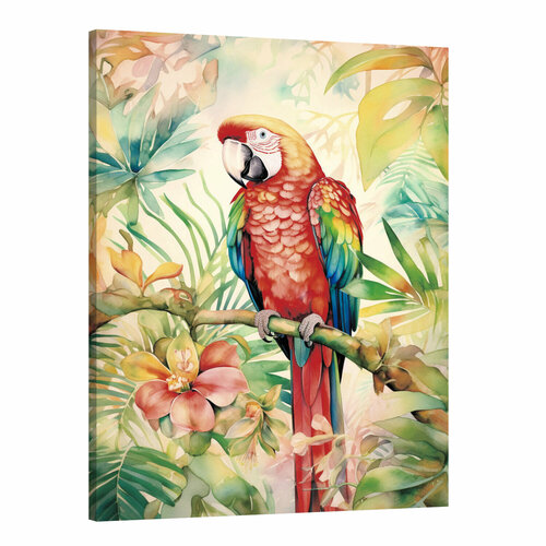 Интерьерная картина 50х70 "Попугай: крылатый хранитель"