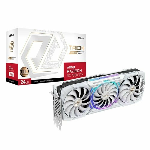 Видеокарта ASRock RX7900XTX Taichi White 24GB OC GDDR6 384-Bit DPx3 HDMI 3FAN RTL