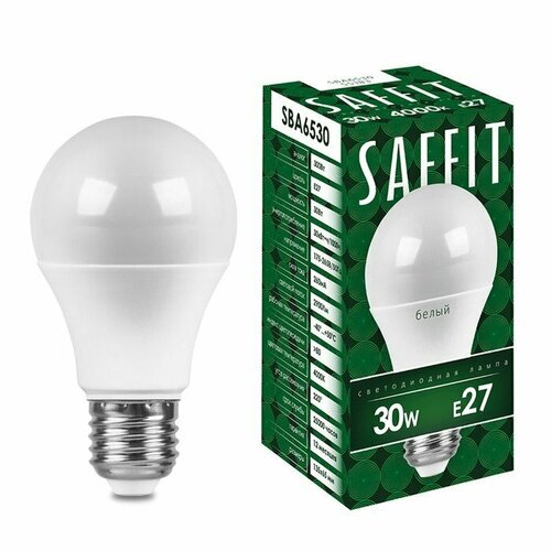 Лампа светодиодная SAFFIT, 30W 230V E27 2700K A65, SBA6530 (комплект из 5 шт)