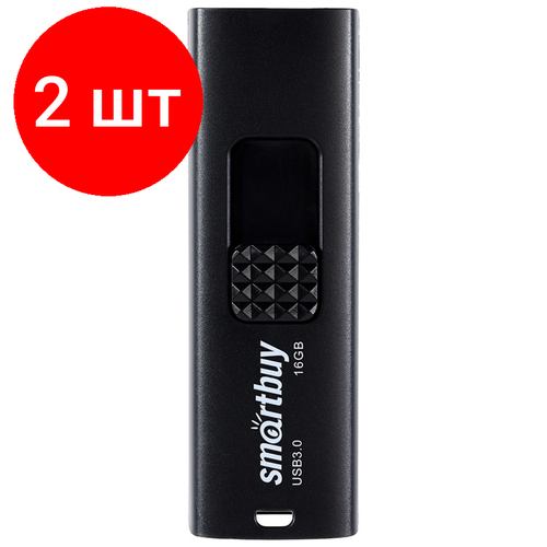 Комплект 2 шт, Память Smart Buy "Fashion" 16GB, USB 3.0 Flash Drive, черный