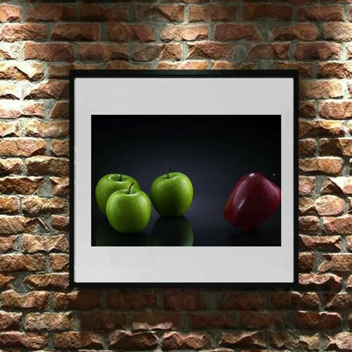 Постер "Красное и зеленые яблоки" Cool Eshe из коллекции "Еда и кухня", плакат А4
