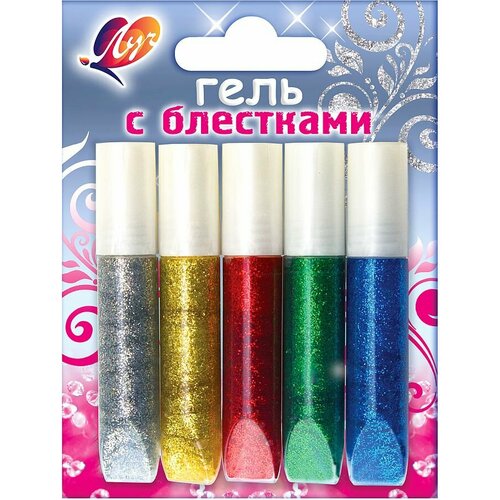 Гель с блестками "Блеск", 5 цветов (12С 761-08)