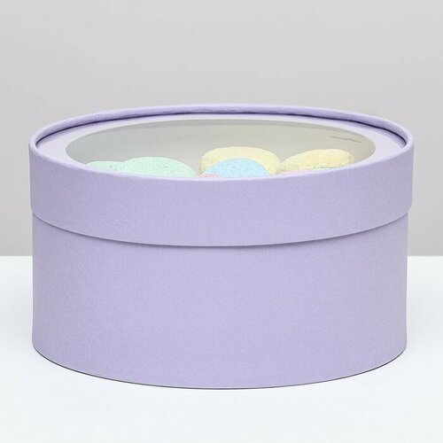 Подарочная коробка "Frilly" бледно-фиолетовая, завальцованная с окном, 21 х 11 см (комплект из 4 шт)