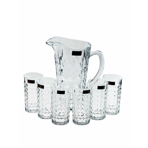 Кувшин для воды и стаканы Remecoclub, стекло, 1,5 л