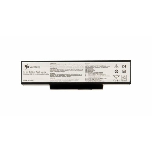 Battery / Аккумулятор для ноутбука Asus K72, K72JK, K72JR, K72F, K73, K72D, K72J, K72Q, K72JF, N71, N73, X77 (A32-K72) ZeepDeep Energy 64Wh, 5800mAh, 10.8V-11.1V