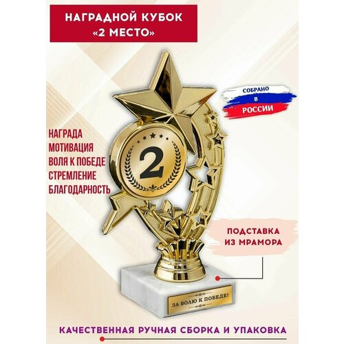 Кубок для награждения спортивный, 2 место, с гравировкой, SPORT PODAROK