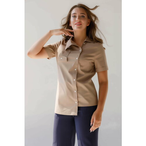 Блуза FEERIA, размер 54, бежевый