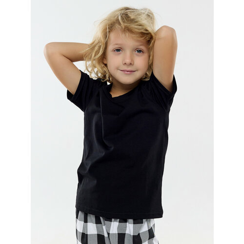 Футболка Дети в цвете Базовая детская футболка, размер 40-140, черный