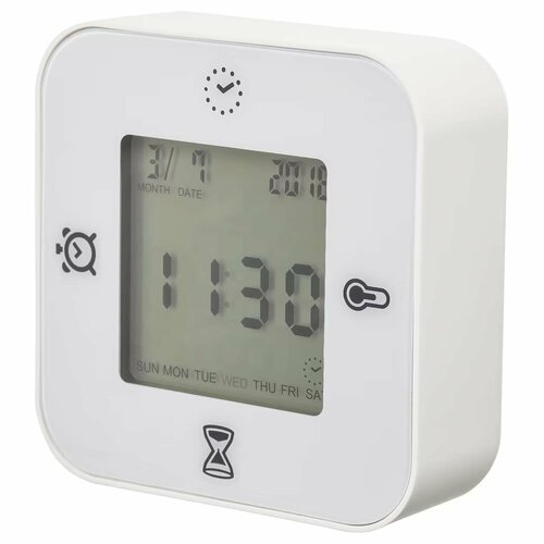 Часы/термометр/будильник/таймер, белый, клоккис икеа, KLOCKIS IKEA