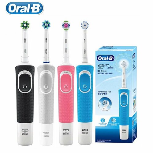 Электрическая зубная щетка Oral-B Vitality D100, черный