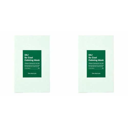 Успокаивающие тканевые маски One-day's you, Oh! So Cool Calming Mask, 5 шт, 2 упаковки