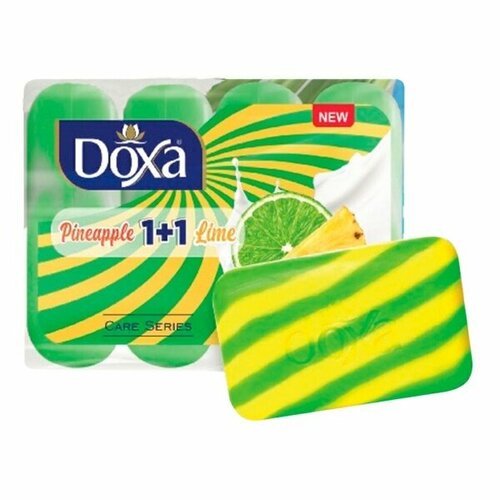 Мыло твердое DOXA Care series ecopack, Лайм и Ананас, 4х80 г