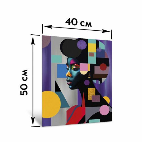 Картина на стекле 40х50 см Девушка абстракция
