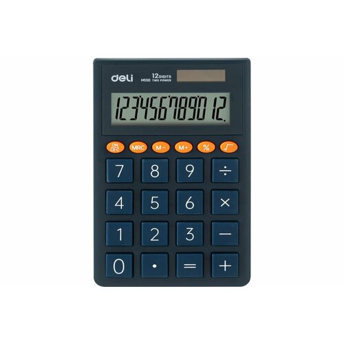 Карманный калькулятор DELI EM130GREEN синий, 12-разрядный