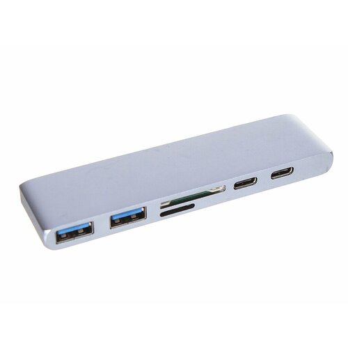 Аксессуар Адаптер Vbparts для APPLE MacBook Type-C - HDMI/2xUSB 3.0 + 2xType-C + SD/TF Grey 075355