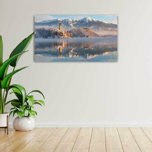 Картина на холсте 60x110 LinxOne "Словения природа леса Альпы" интерьерная для дома / на стену / на кухню / с подрамником