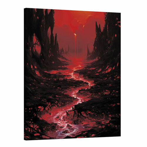 Интерьерная картина 50х70 "Огненные реки"