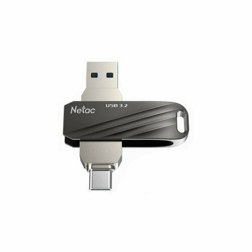 Флеш Диск Netac 64Gb US11 USB Type-A + USB Type-C, metal/plastic case, black (NT03US11C-064G-32BK)