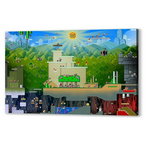 Плакат, постер на холсте Mario. Размер 60 х 84 см
