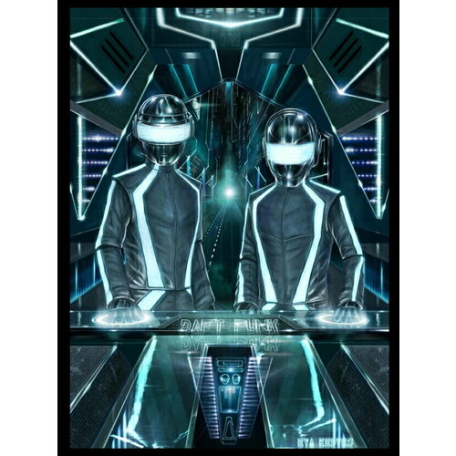 Плакат, постер на холсте Daft Punk/Дафт Панк/музыкальные/поп исполнитель/артист/поп-звезда/группа. Размер 60 х 84 см