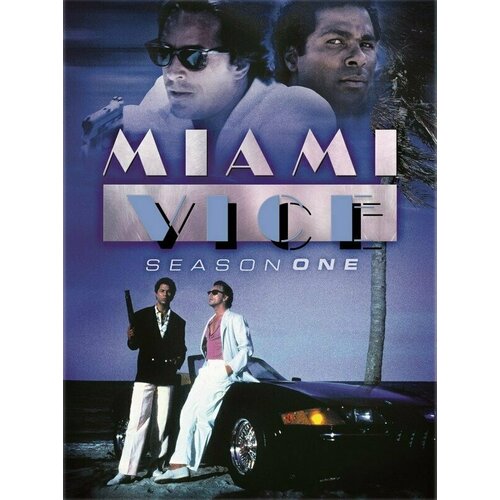 Плакат, постер на холсте Полиция Майами: Отдел нравов (Miami Vice), Джон Николелла, Ричард Комптон, Леон Ичасо. Размер 60 х 84 см