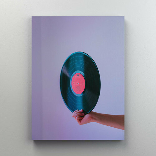 Интерьерная картина на холсте "Музыкальная пластинка" музыка, размер 22x30 см