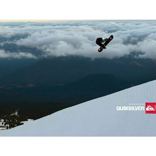 Плакат, постер на бумаге Snowboarding Quiksilver/Сноубординг/спорт. Размер 21 х 30 см